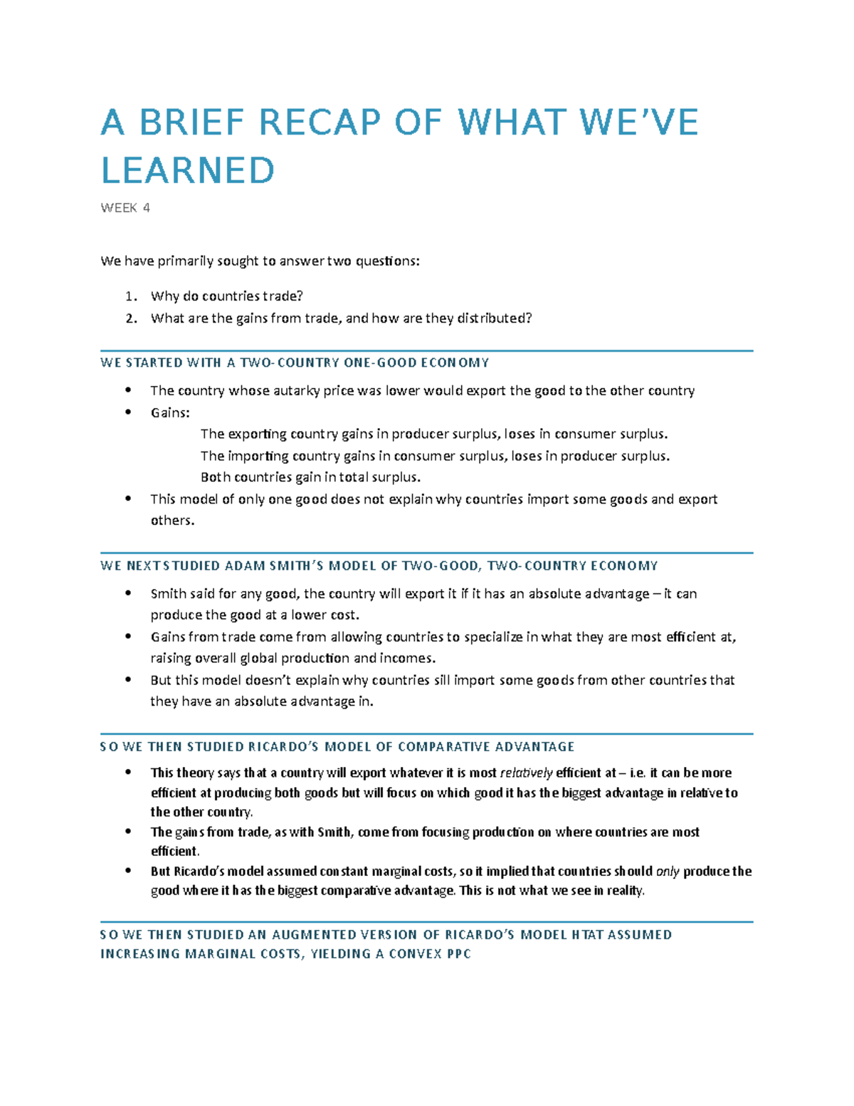 (6) A Brief Recap of What We've Learned - A BRIEF RECAP OF WHAT WE’VE ...