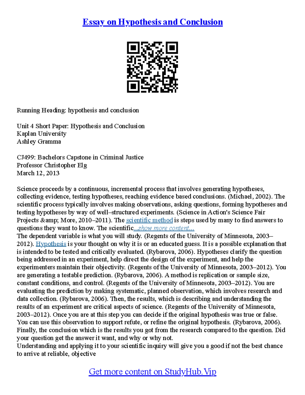 How To Write A Conclusion For A Essay - Essay on Hypothesis and ...