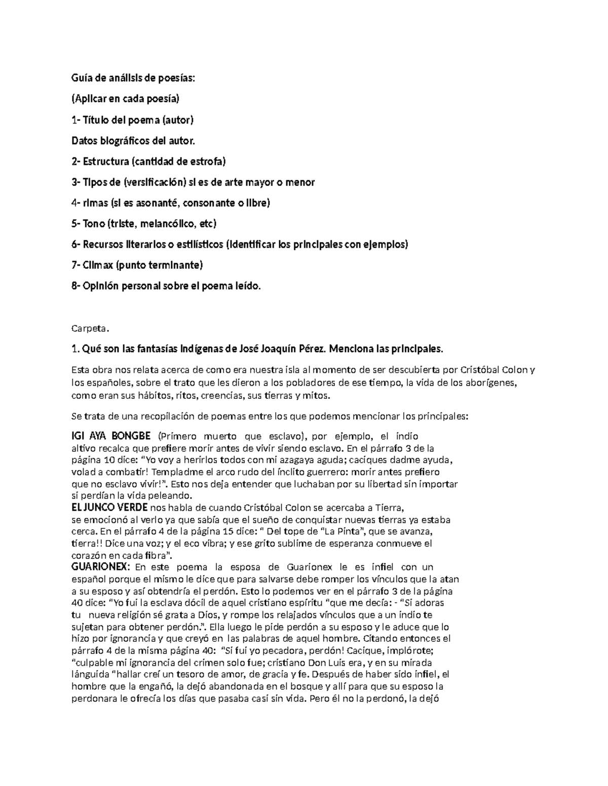 Guía de análisis de poesías - Guía de análisis de poesías: (Aplicar en ...