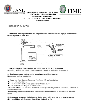 Practica 2 de procesos de manufactura - Procesos De Manufactura Y Laboratorio - UANL - Studocu