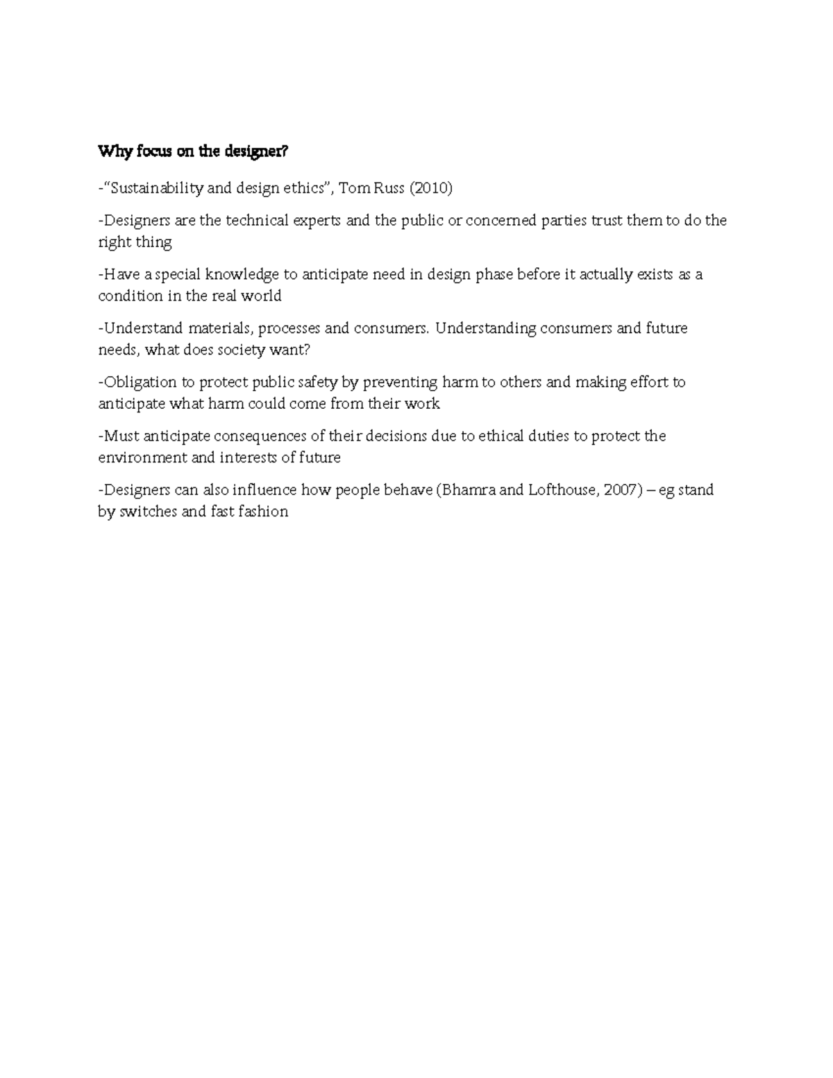 Why focus on the designer - Why focus on the designer? “Sustainability ...