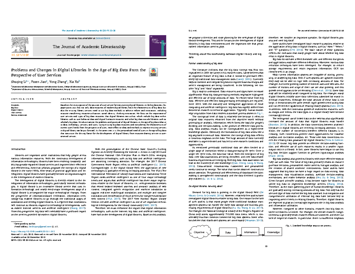 Problems and Changes in Digital Libraries in the Age of Big Data From ...