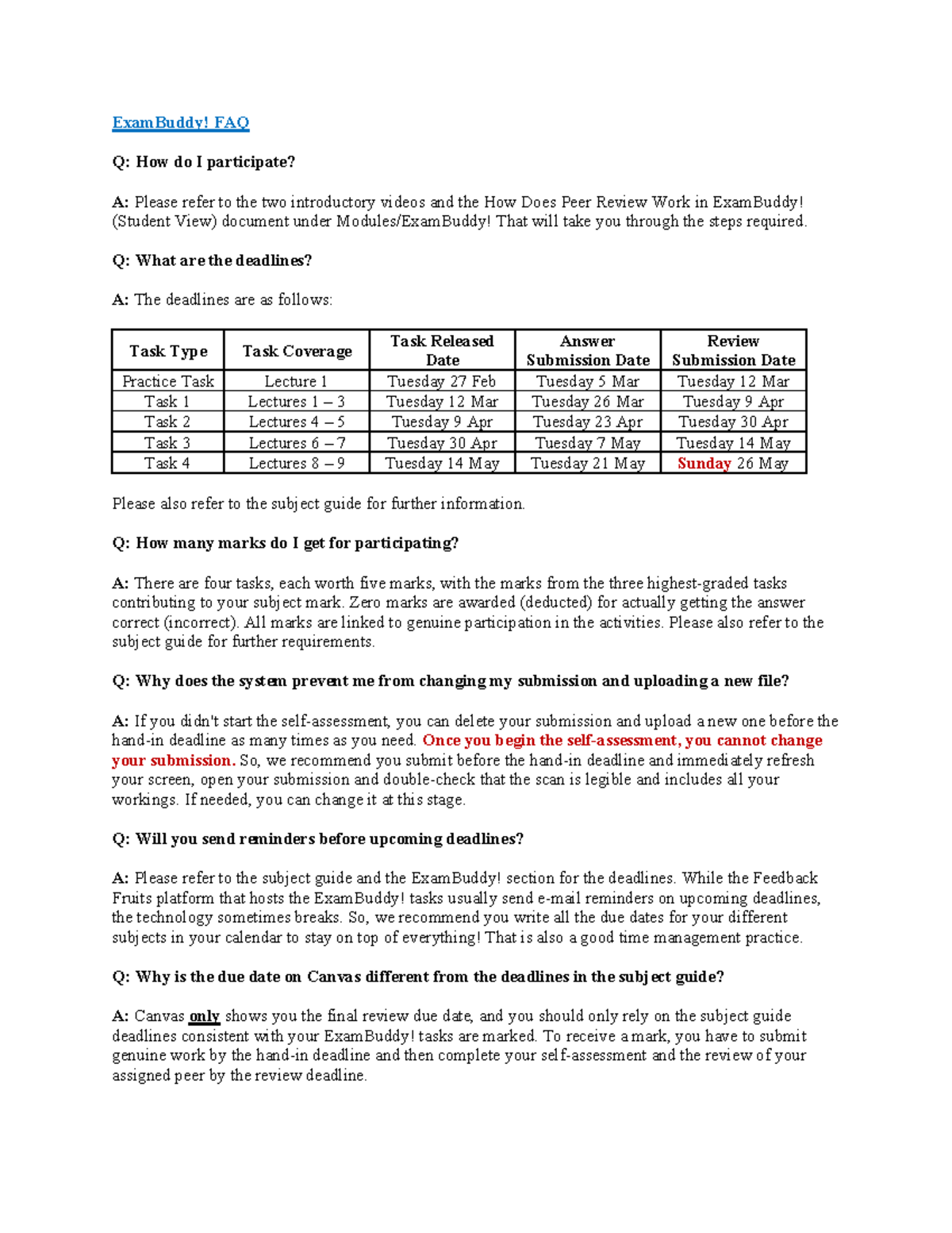 Exam buddy! FAQ - ExamBuddy! FAQ Q: How do I participate? A: Please ...