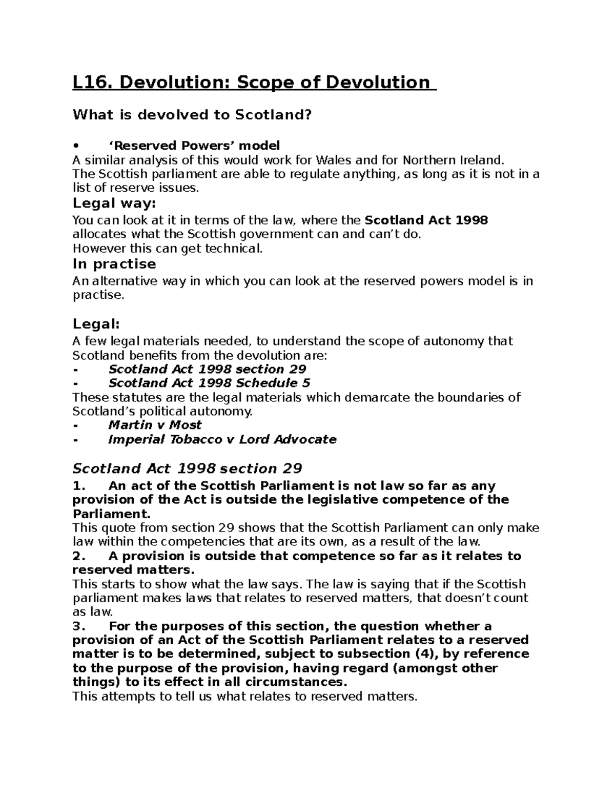 L16. Devolution: Scope of Devolution - L16. Devolution: Scope of ...