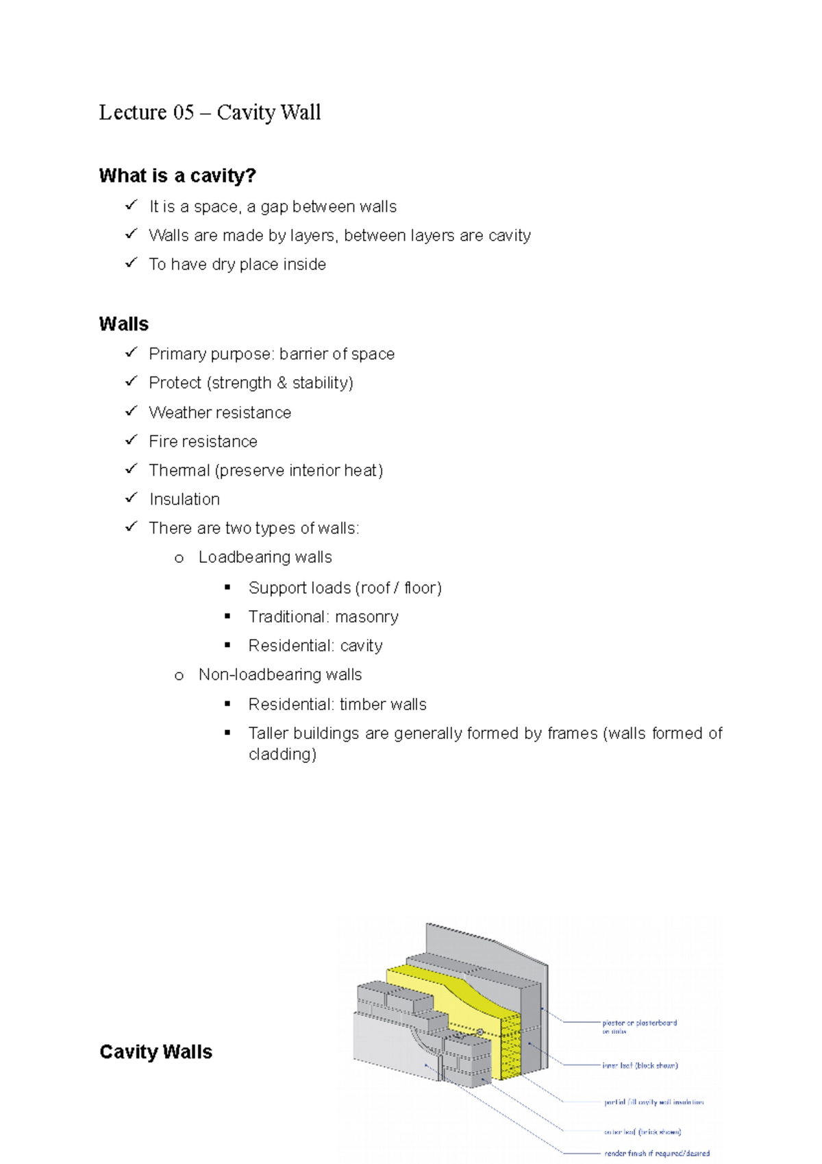 Lecture 05 - Cavity Walls - Lecture 05 – Cavity Wall What is a cavity ...