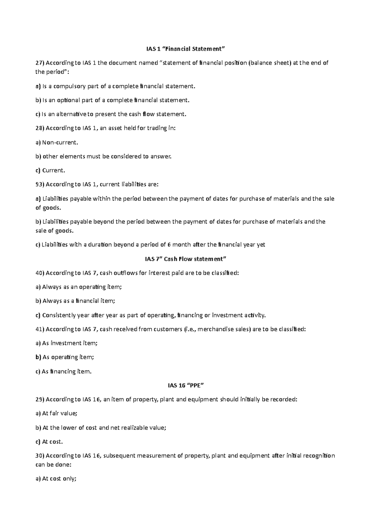 Review IAS IFRS IAS 1 Financial Statement 27 According To IAS 1