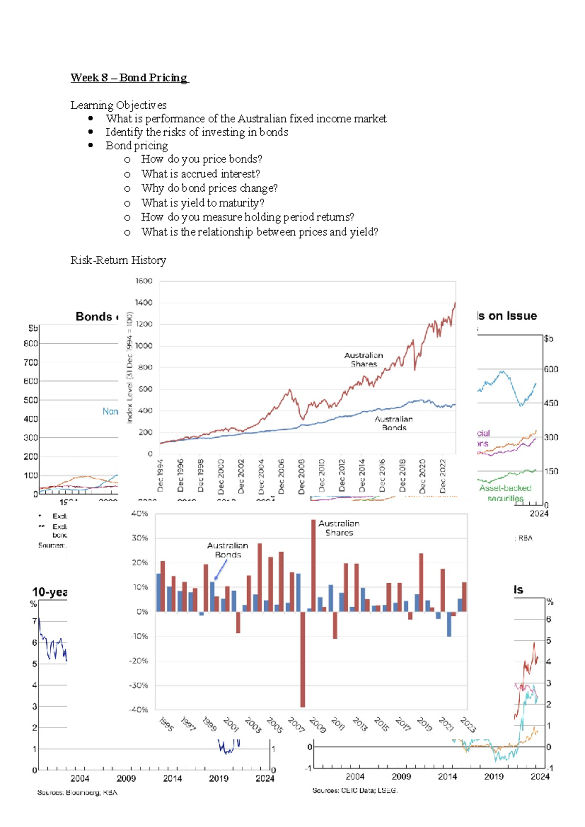 FIN223 Week 8 Tutorial Content - Week 8 – Bond Pricing Learning ...