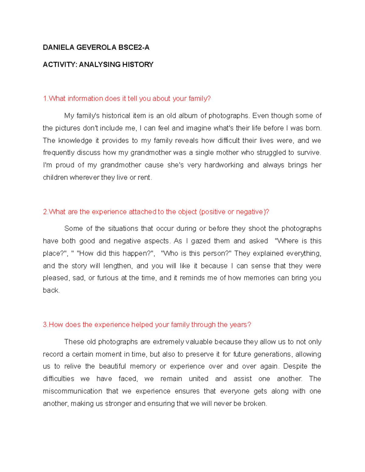 Analysing History - kklk k kkk kkk kkk kkk kkkkk k kk - DANIELA ...