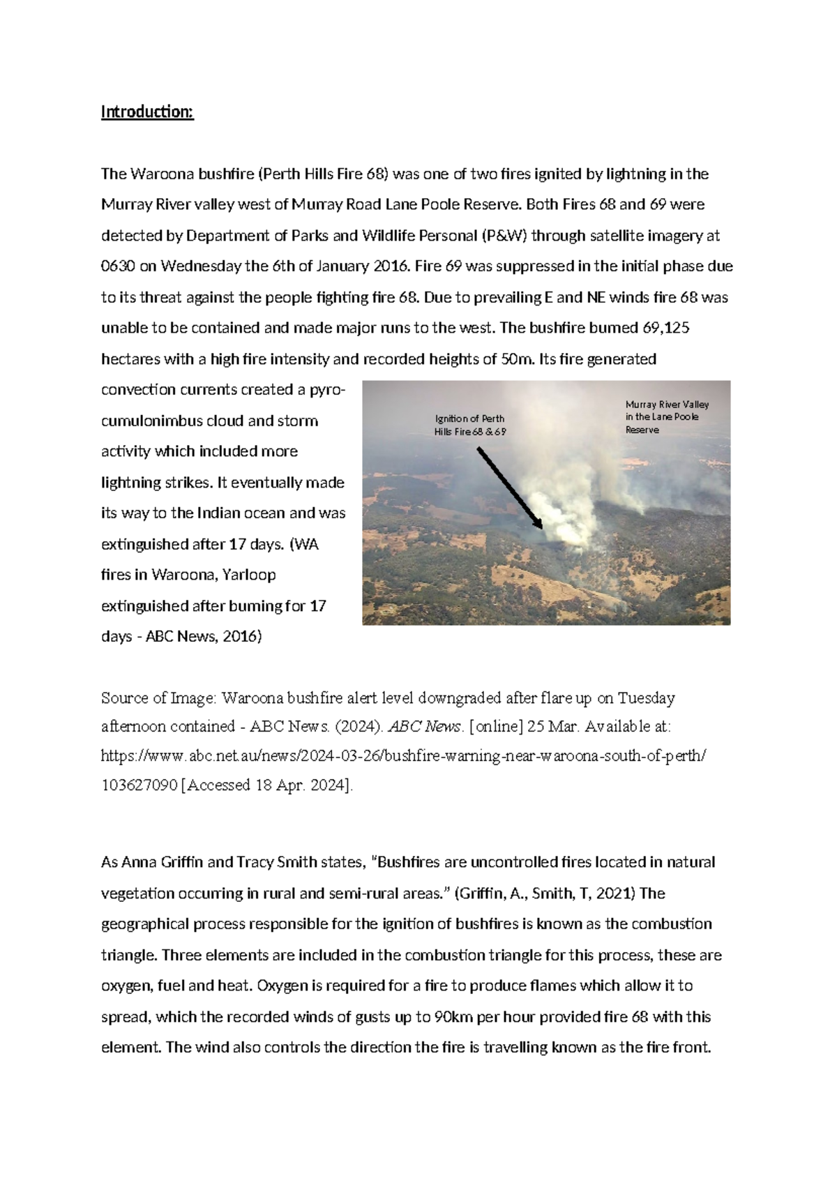 Introduction - Bushfire report - Introduction: The Waroona bushfire ...