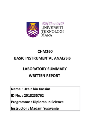 CHM260 Test Dec 2022 - Test dec - CONFIDENTIAL UNIVERSITI TEKNOLOGI ...