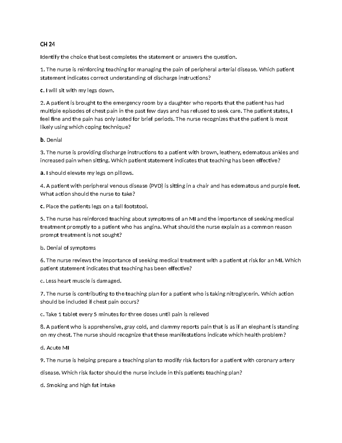 CH 24 26 - Study - CH 24 Identify the choice that best completes the ...