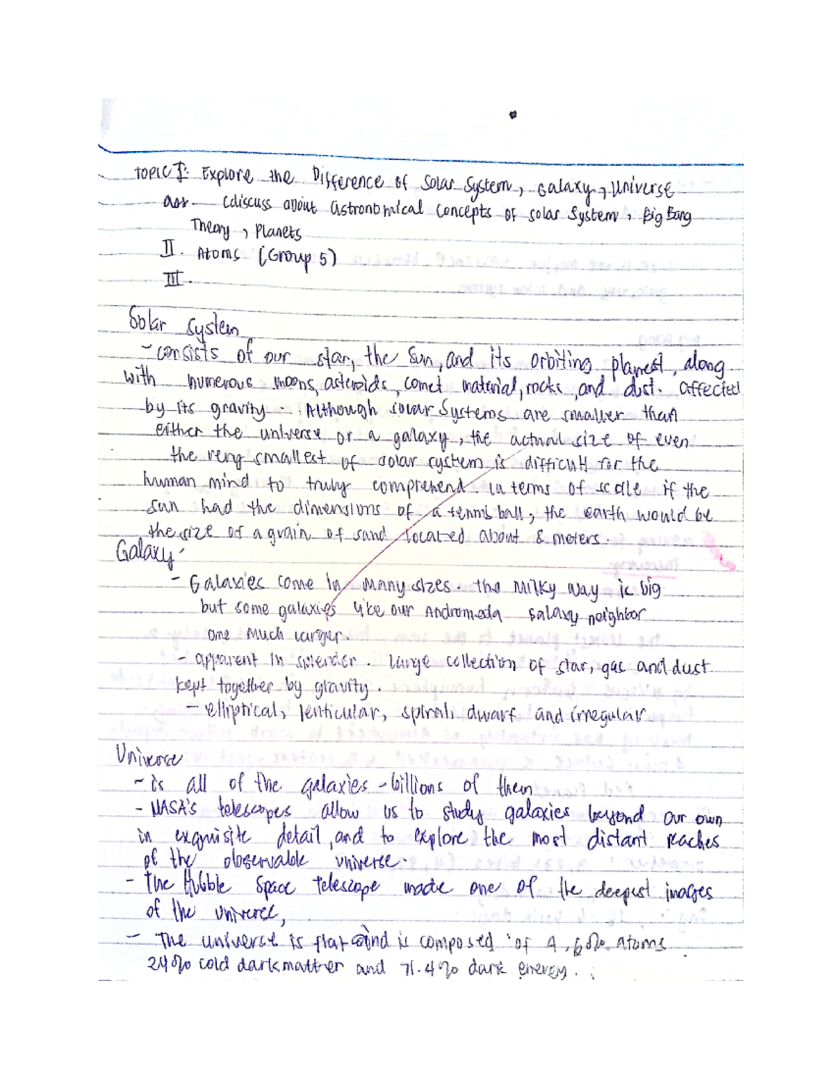 Difference of Solar System, Galaxy and Universe. Notes on Astronomical ...