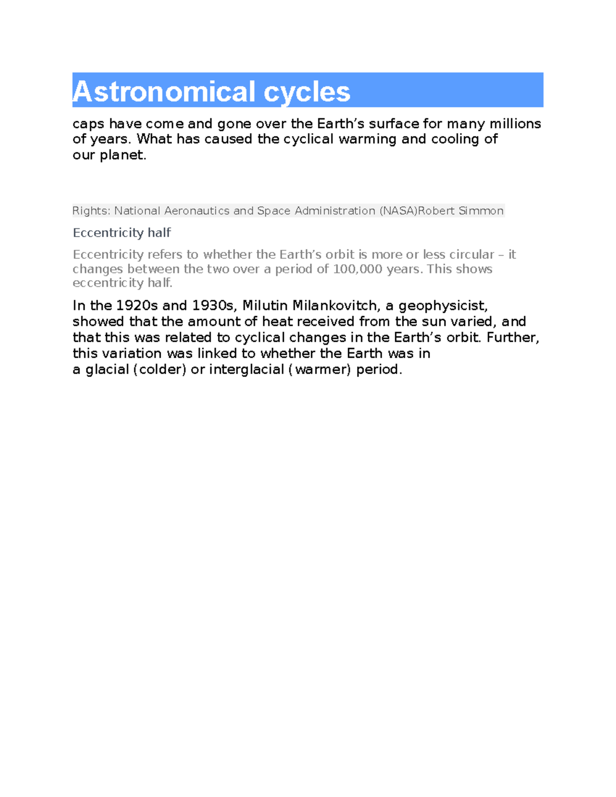 Astronomical cycles - Starting 600 million years ago, watch continents ...