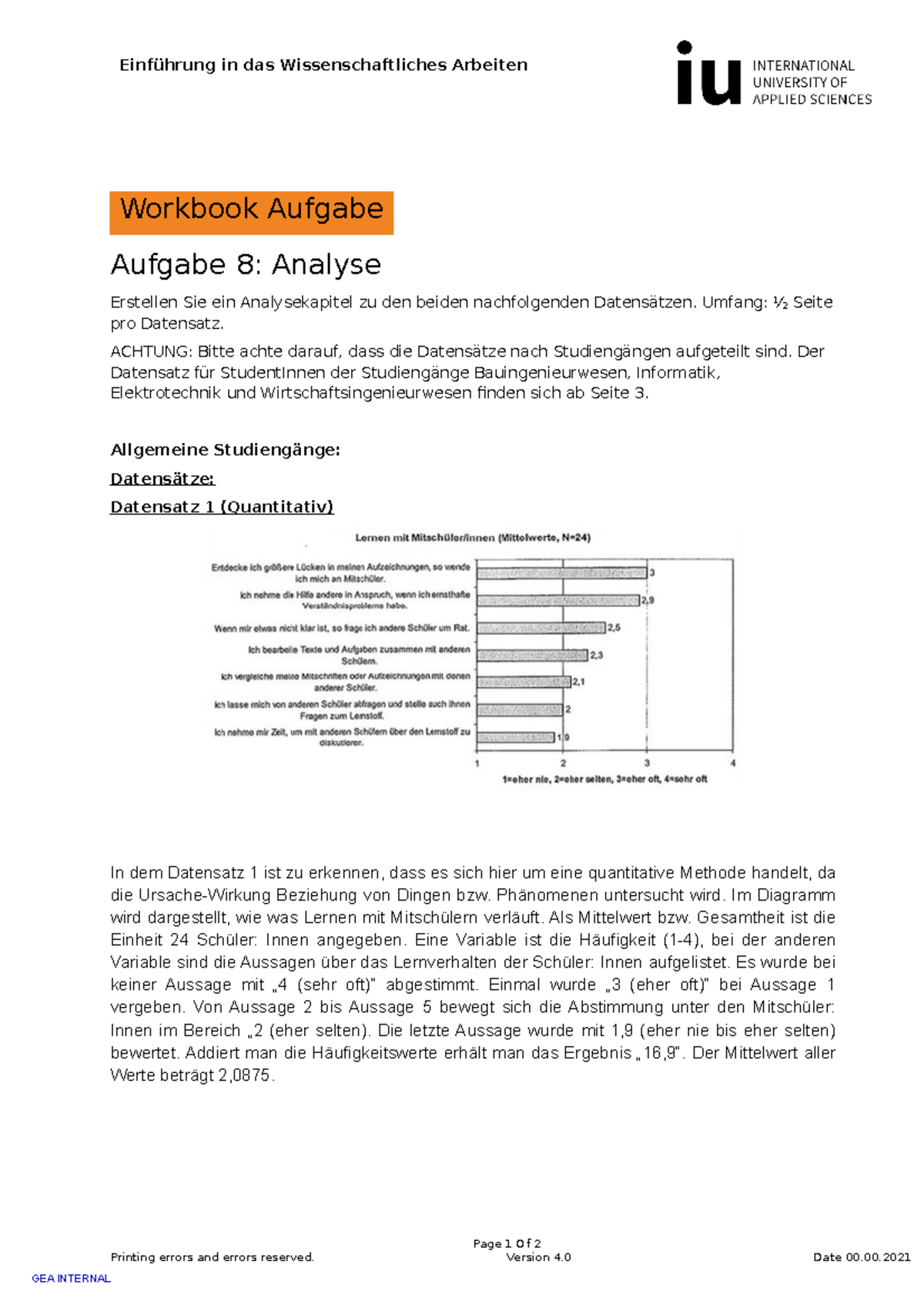 Dswissarb 01 workbook aufgabe analyse - Workbook Aufgabe Aufgabe 8: Analyse Erstellen Sie ein ...