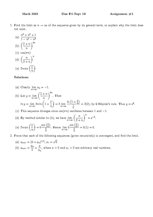 Quiz 5-Math 3001 Solution - Math 3001, Winter 2019 Quiz 5 Feb 26, 2019 Determine the - Studocu