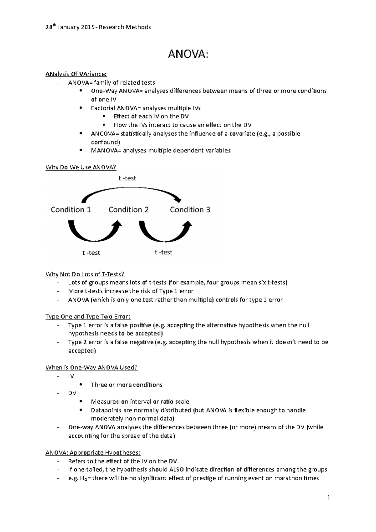 ANOVA in Psychology - ANOVA: AN alysis O f VA riance: - ANOVA= family ...