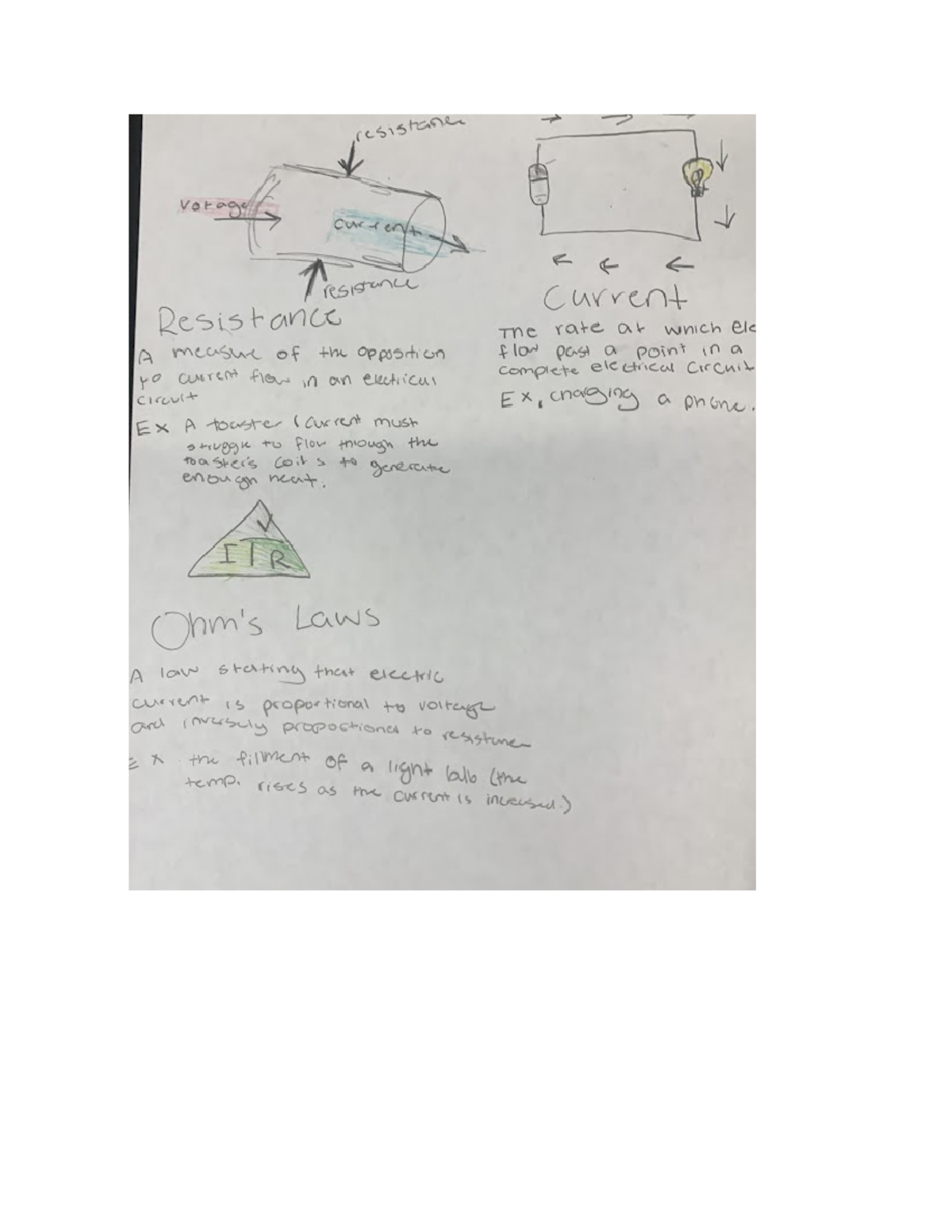 Physics Notes Circuit - Just a level 3 assignment - 1 resistance vorage ...