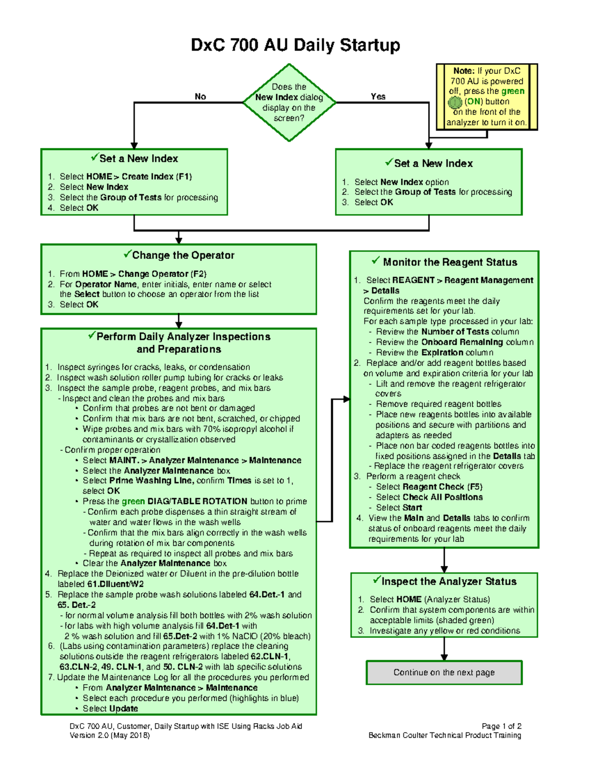 Dx C 700 AU Daily Startup With ISE Using Racks rev.b - DxC 700 AU Daily ...