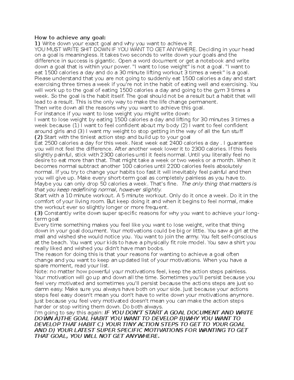 How to achieve any goal - How to achieve any goal: Write down your ...