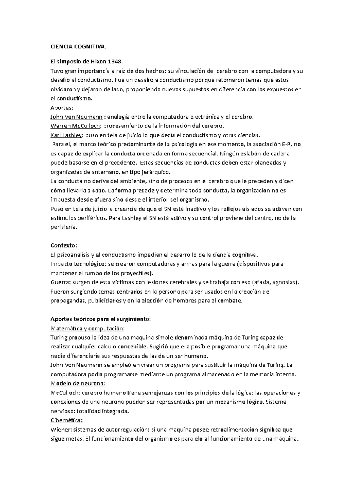 Psicologia Cognitiva - CIENCIA COGNITIVA. El simposio de Hixon 1948 ...