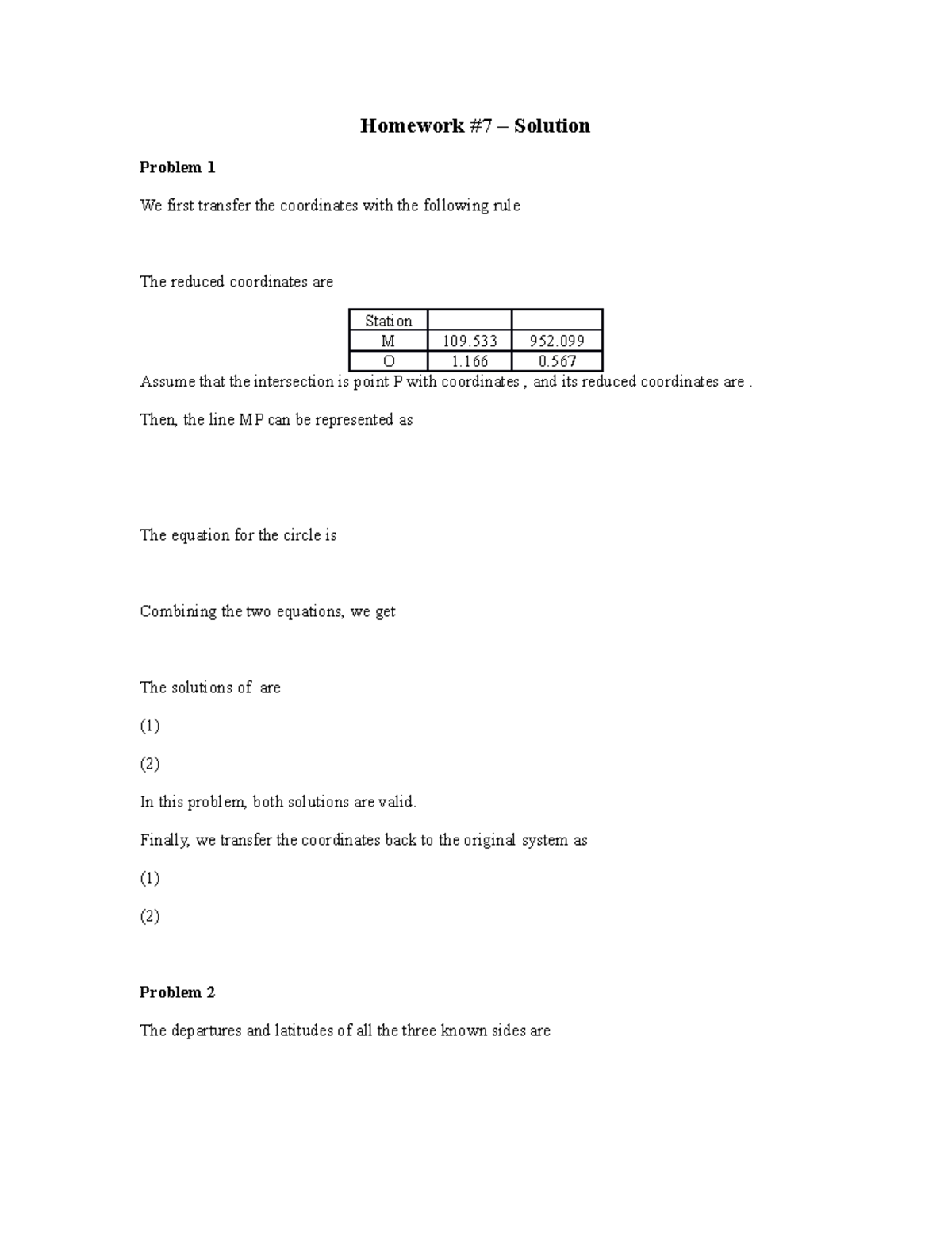 HW7-Soln - CIVENG 2A03 Homework - Homework #7 – Solution Problem 1 We first transfer the ...