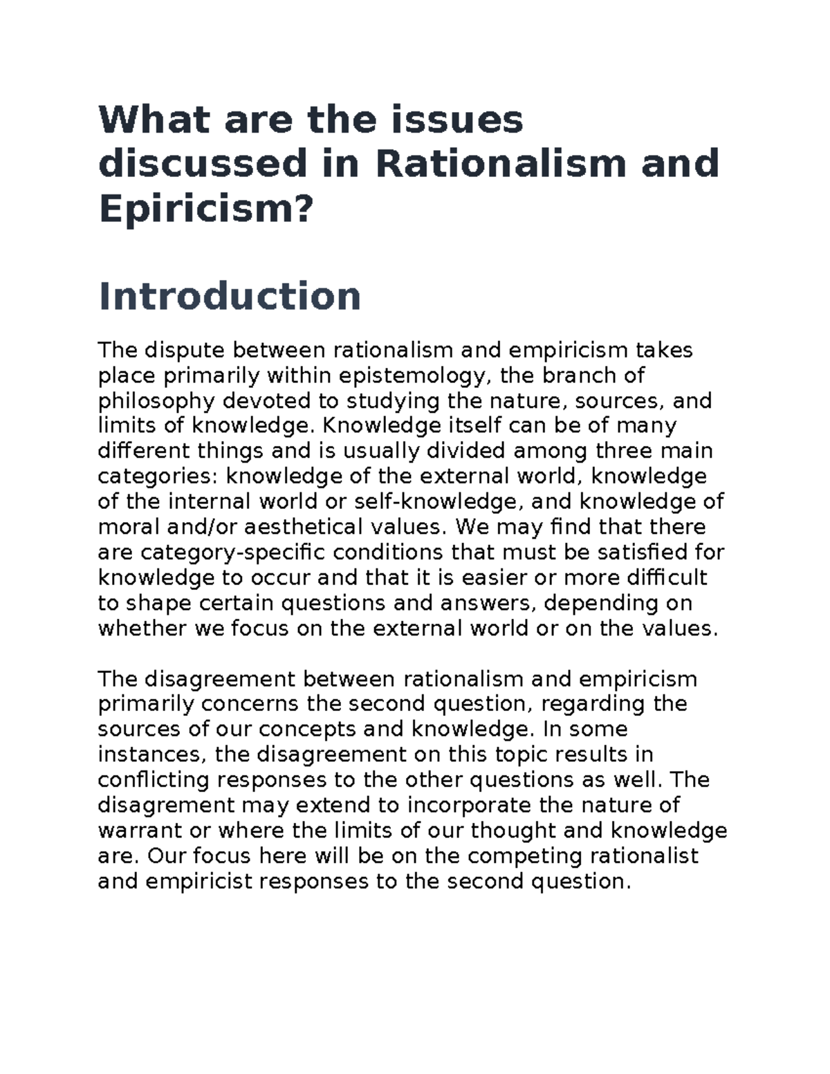 Western Philosophy - it ai - What are the issues discussed in ...