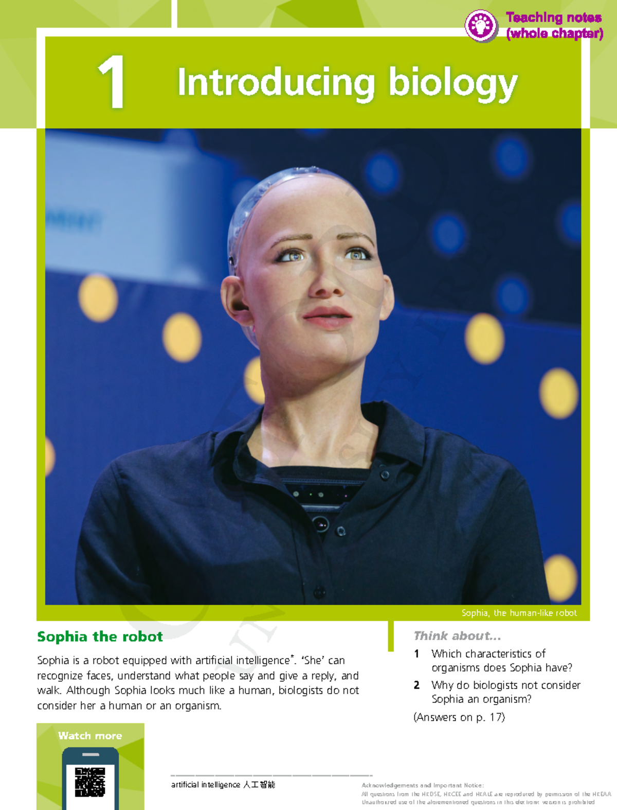 Nssbio 3E SB1A Ch01 e - textbook - Sophia, the human-like robot ...