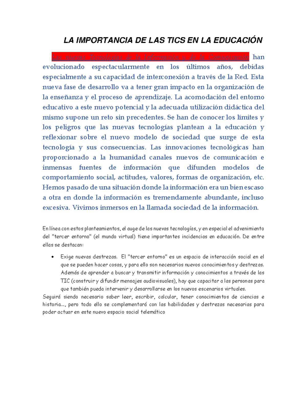Actividad Integradora Modulo 6 Parte 1 America RUIZ - LA IMPORTANCIA DE LAS TICS EN LA EDUCACIÓN ...