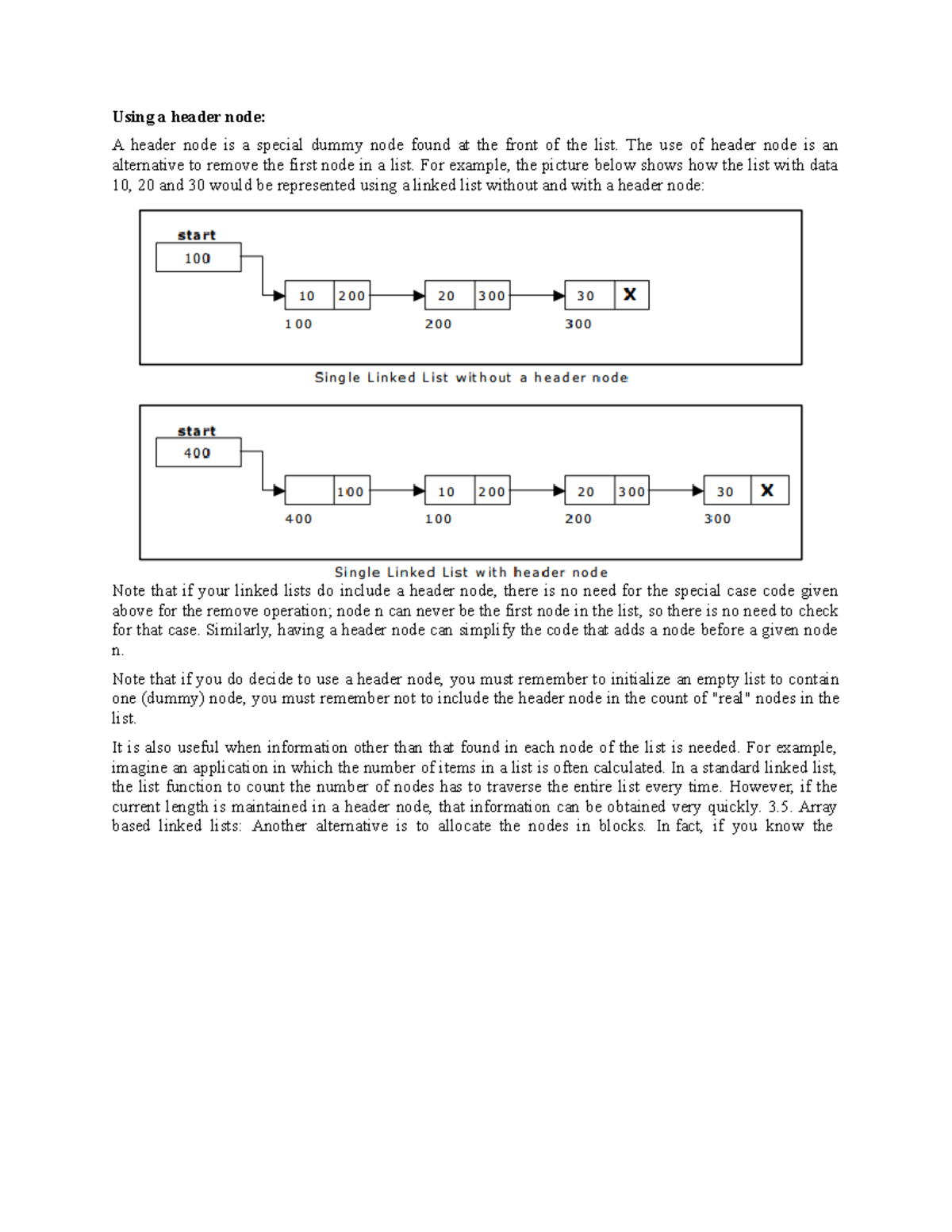 Data Structure Module 3.2 - Using a header node: A header node is a ...