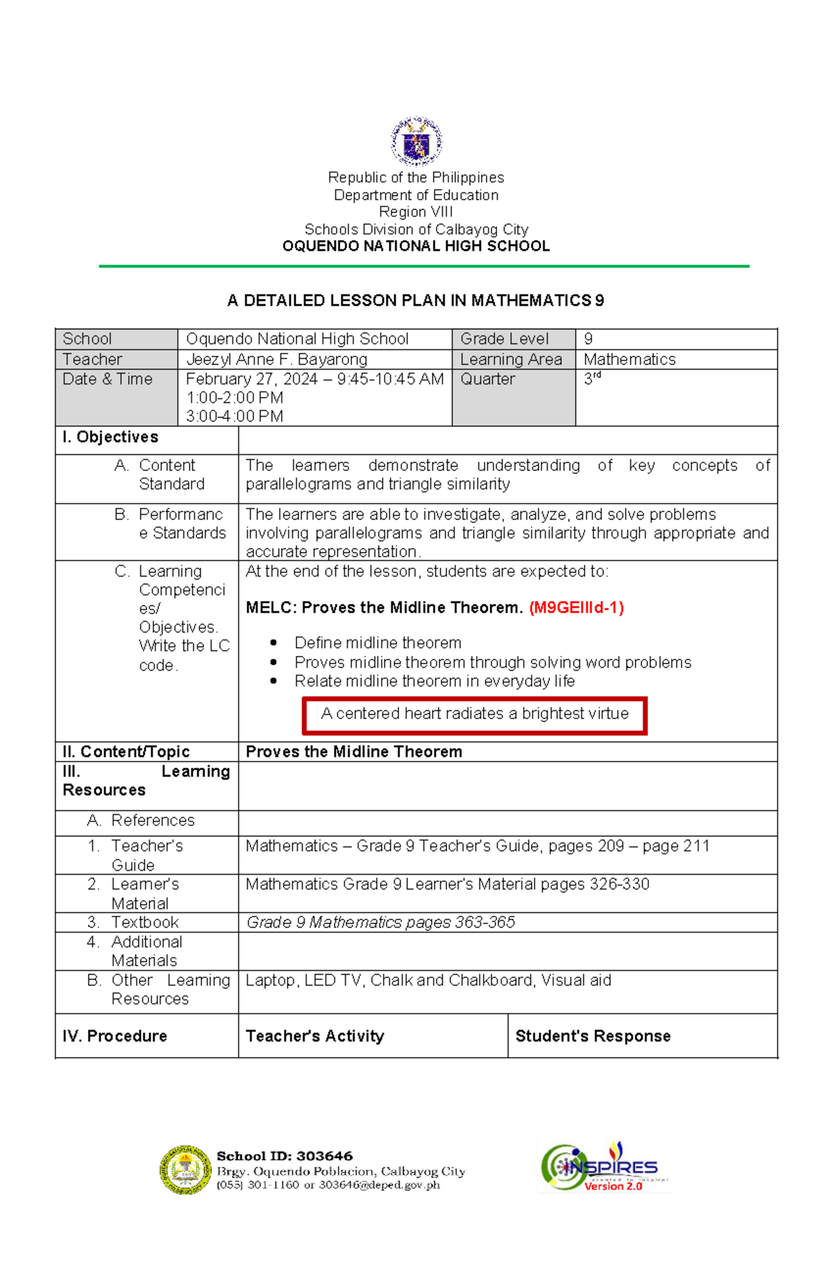 4. Prove Midline Theorem-DLP - Republic of the Philippines Department ...
