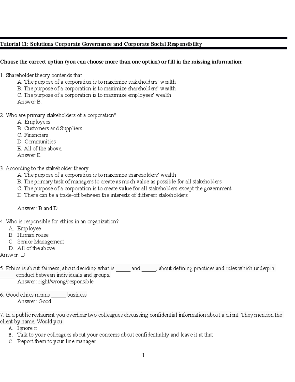 5 Tutorial 11 Solutions Tutorial 11 Solutions Tutorial 11 Solutions ...