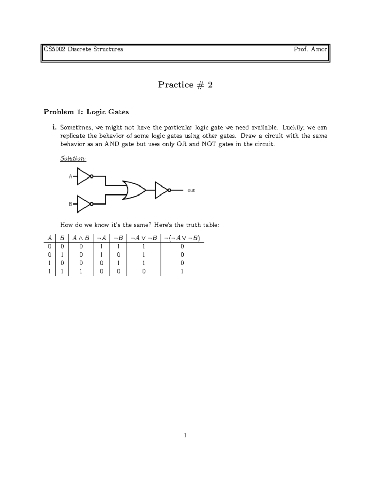 Prac02 sol - Solutions for Practice problems 2 - CS5002 Discrete ...