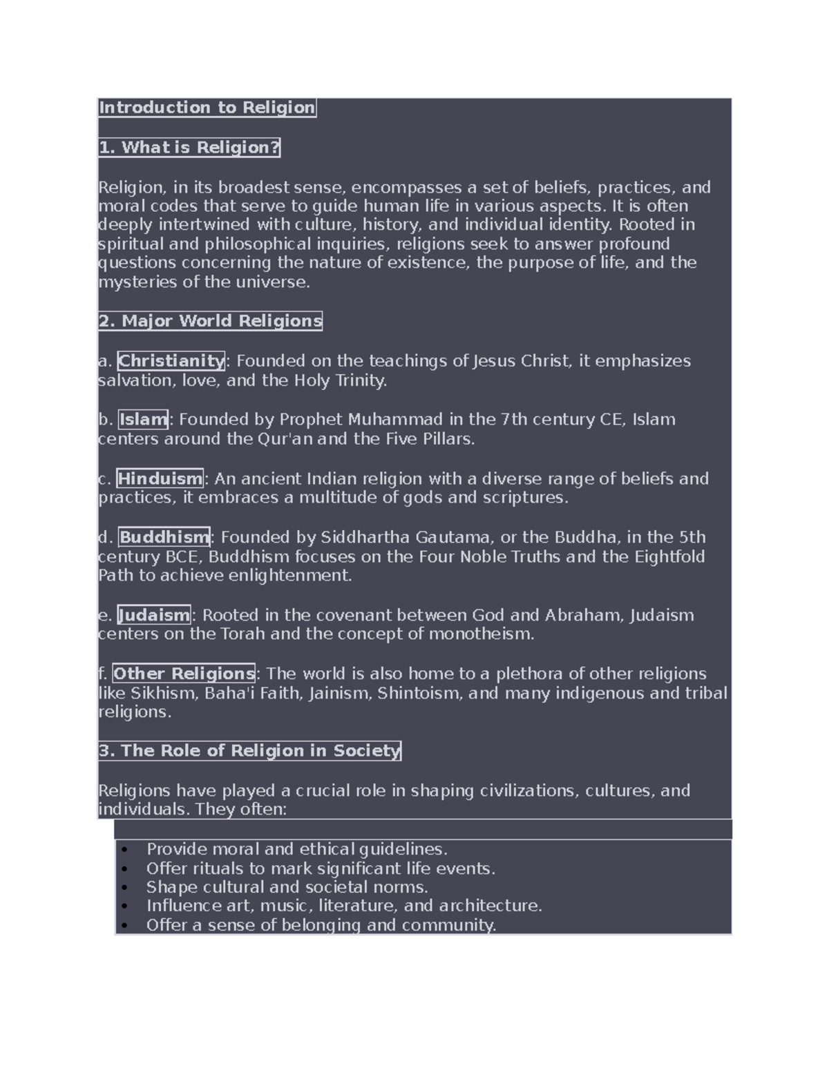 Introduction to Religion - Introduction to Religion What is Religion ...