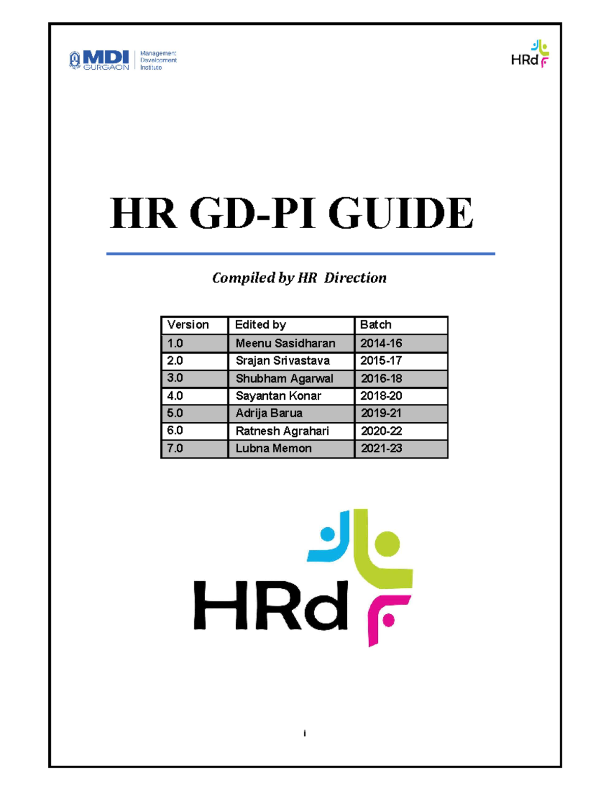 HR GD-PI Guide - tiss interview material - i HR GD-PI GUIDE Compiled by ...