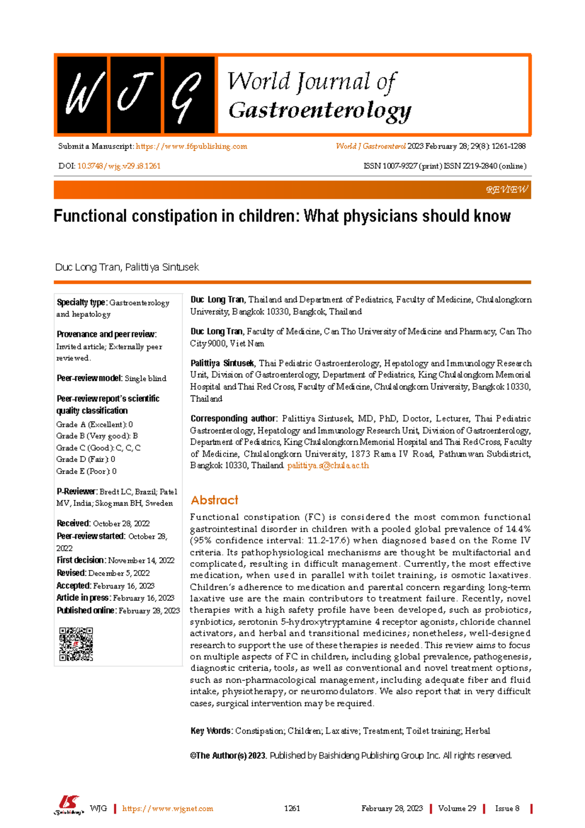 Constipation in Children - World Journal of Gastroenterology W J G ...