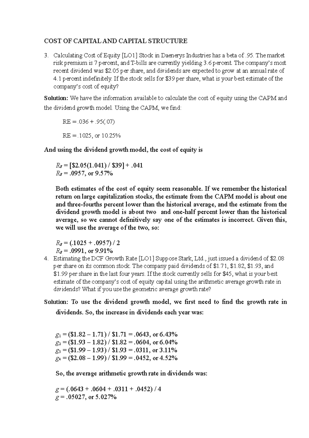 Cost of Capital 1 - Financial Management - COST OF CAPITAL AND CAPITAL ...