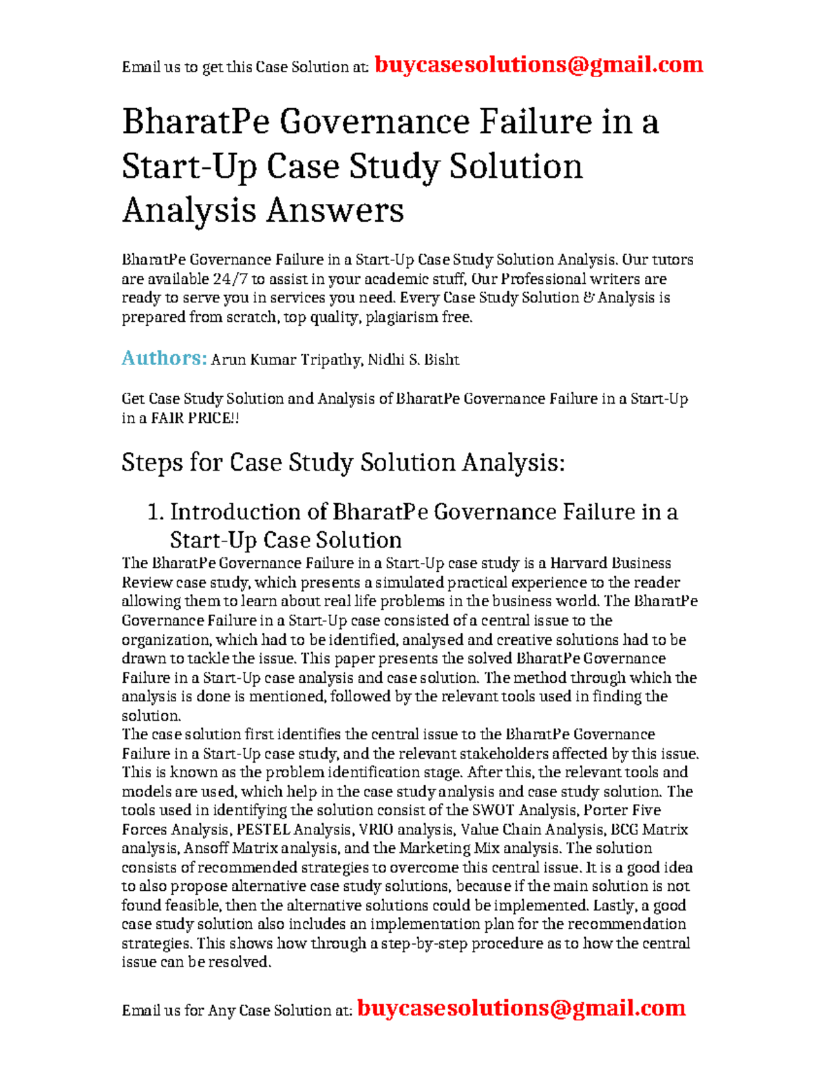 Case Solution Bharat Pe Governance Failure in a Start-Up - BharatPe ...