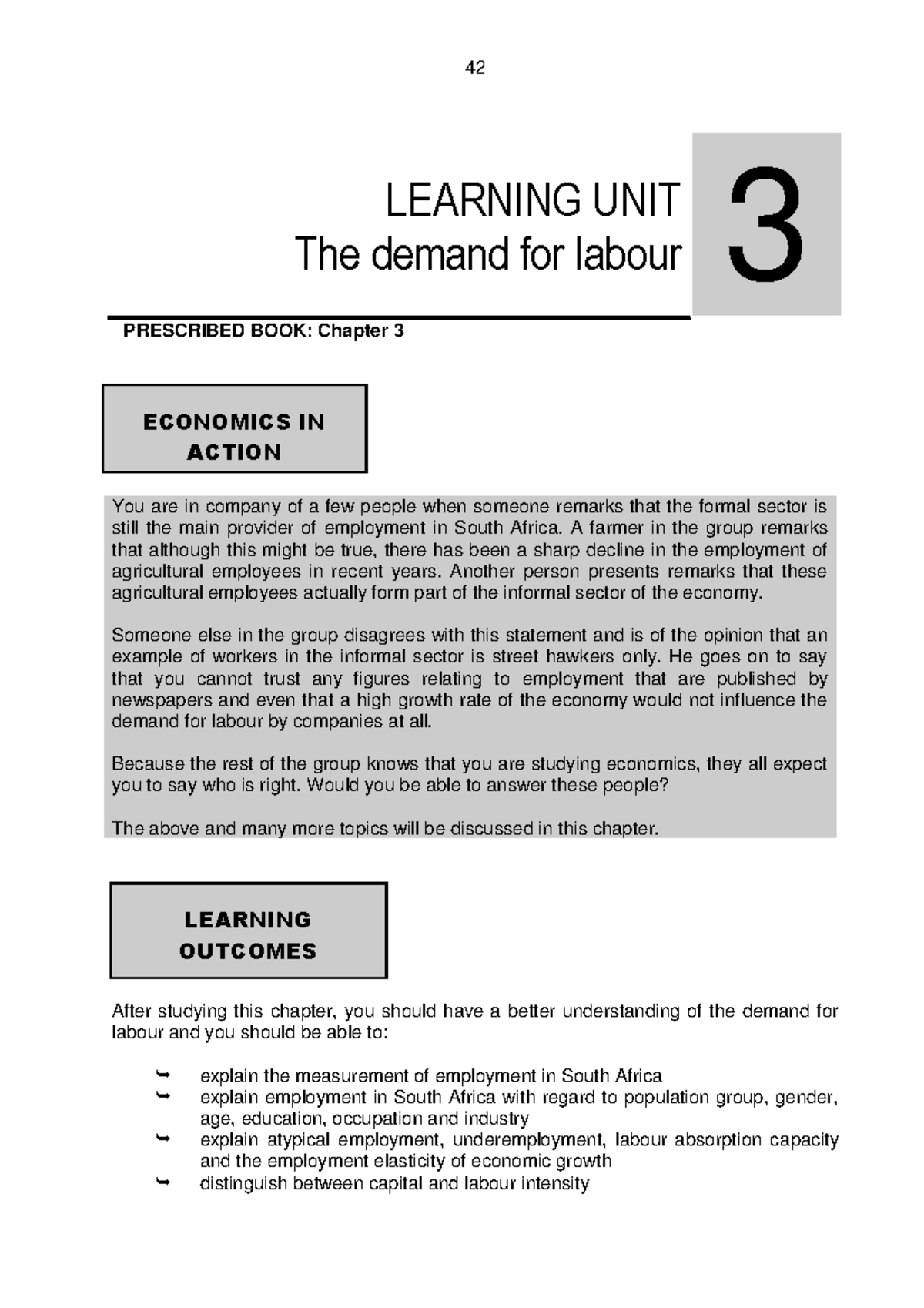 Lesson 3 - Lecture notes - ####### 42 LEARNING UNIT The demand for ...