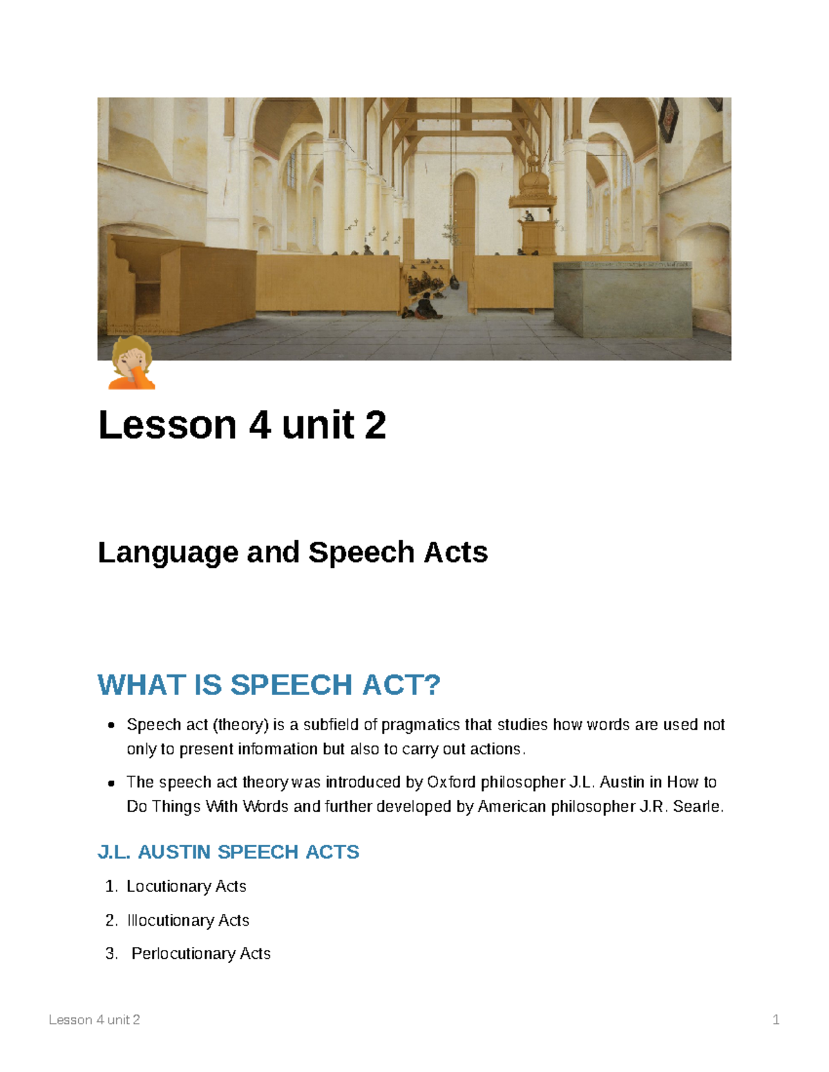 Unit 2 lesson 4 - Reviewer - Lesson 4 unit 2 Language and Speech Acts ...
