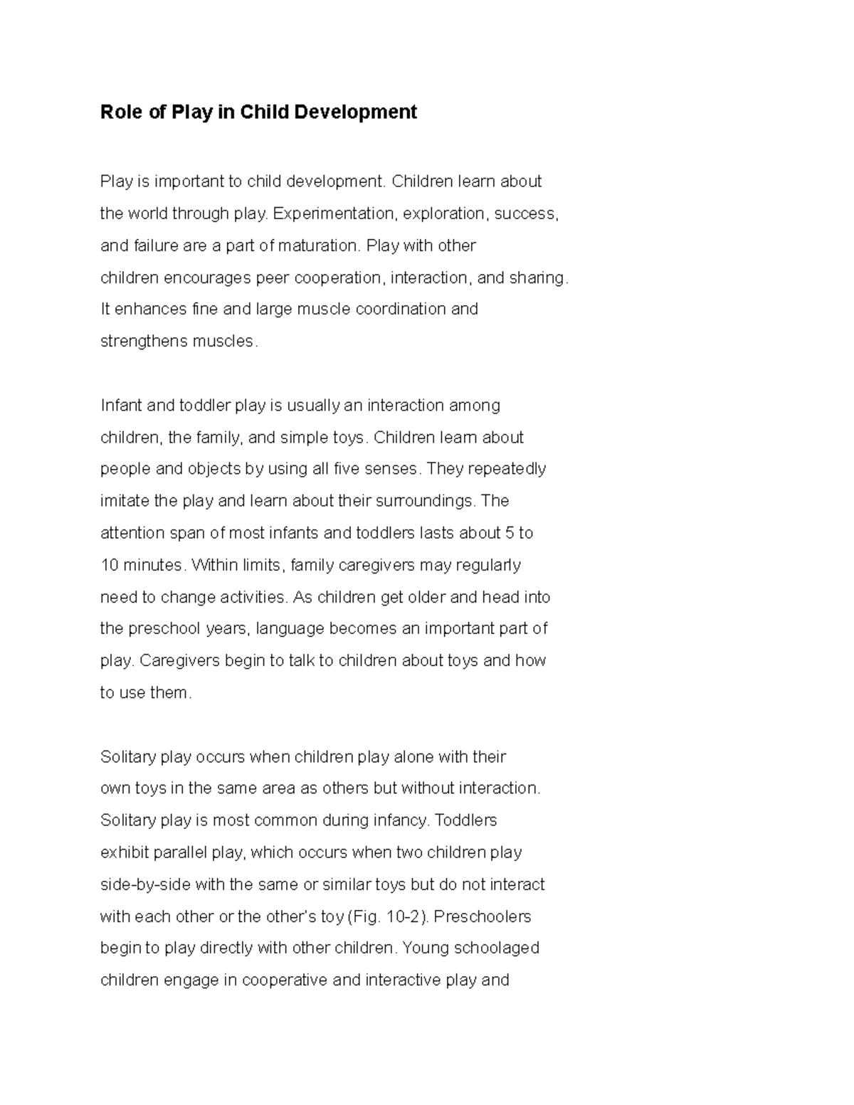 Role of Play in Child Development - Children learn about the world ...