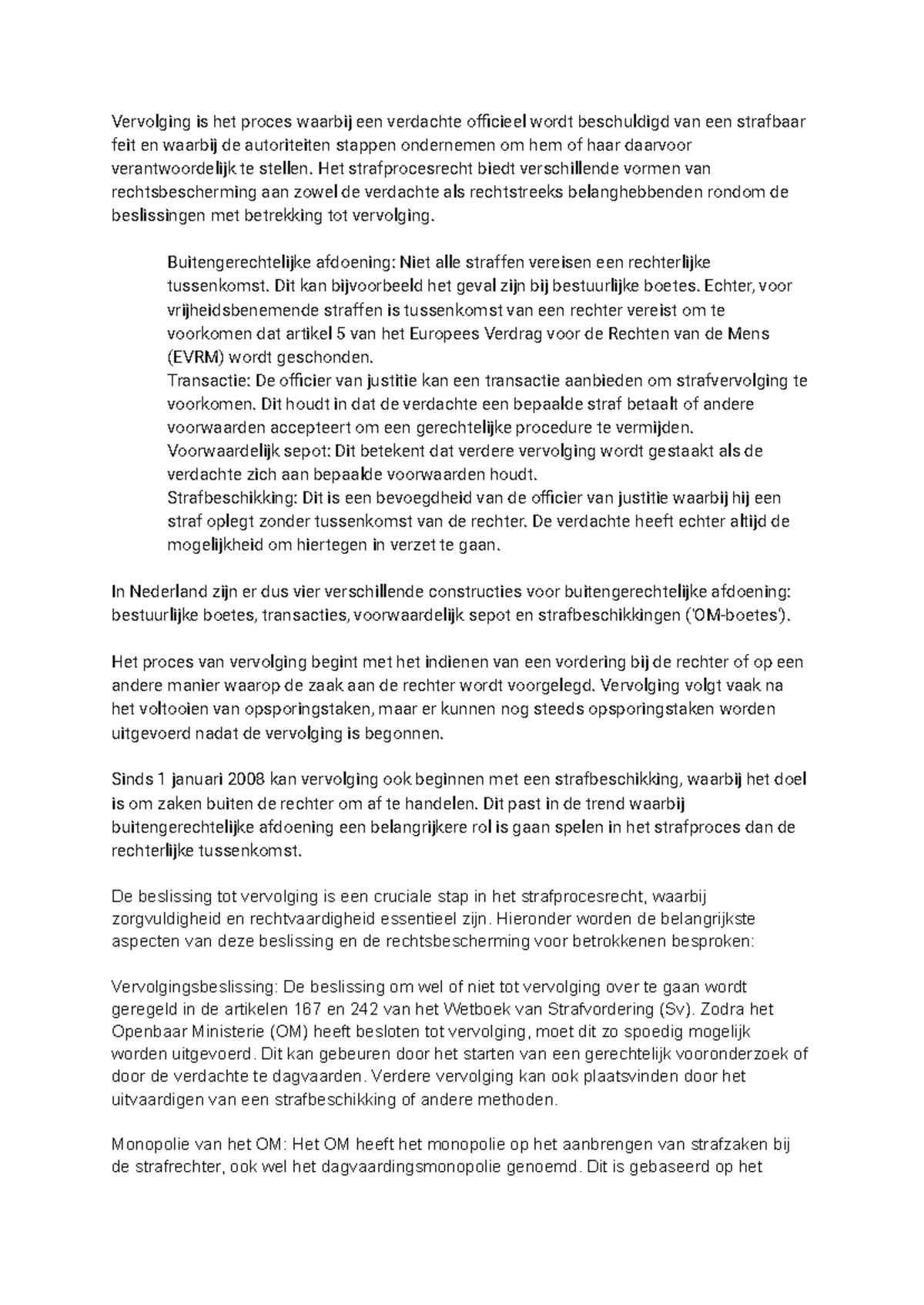 prob 3 aantekening colllege - Vervolging is het proces waarbij een ...