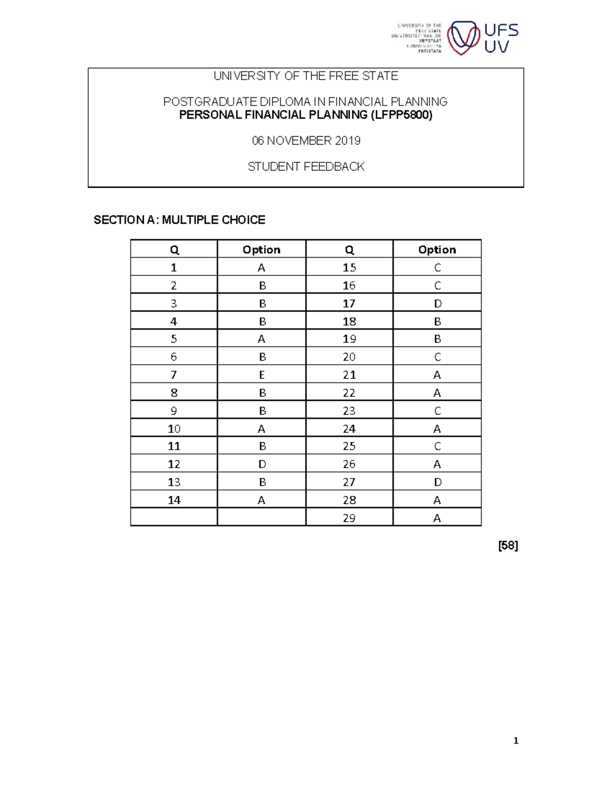 Exam 1 November 2019, answers - LFPL4824 - Warning: TT: undefined function: 32 - Studocu