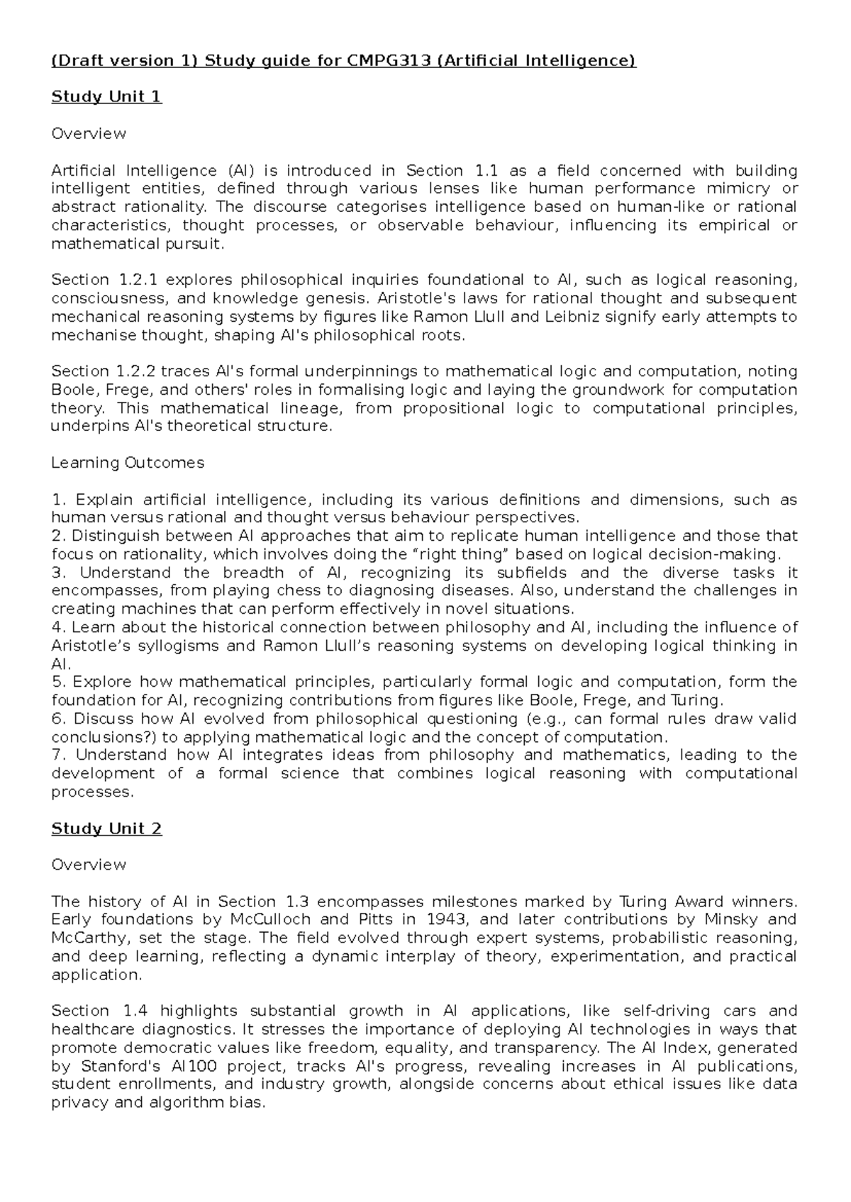 CMPG313 Study guide v1 - (Draft version 1) Study guide for CMPG313 ...