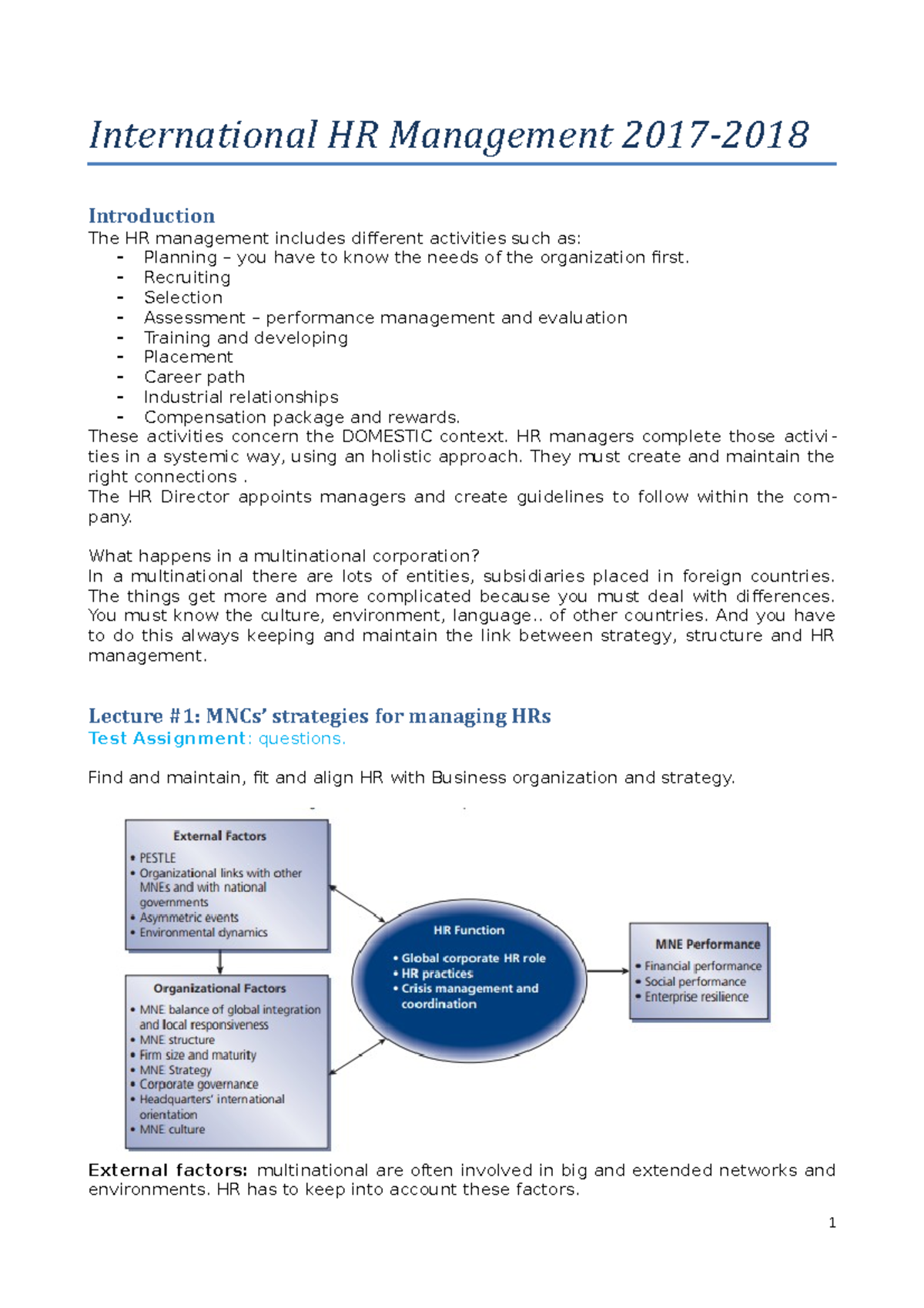 IHRM - Summary of the book “International human resource management ...