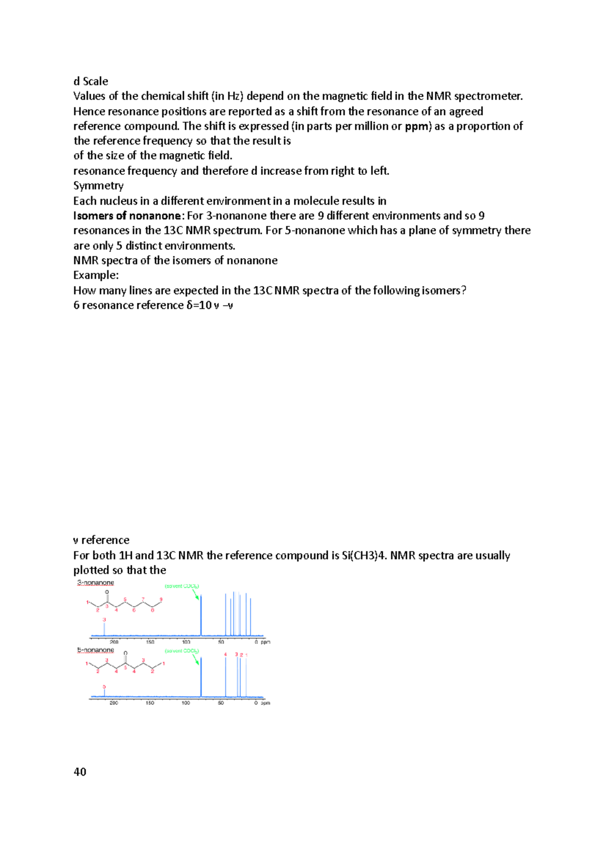 D Scale ppm - shift ppm notes - d Scale Values of the chemical shift ...