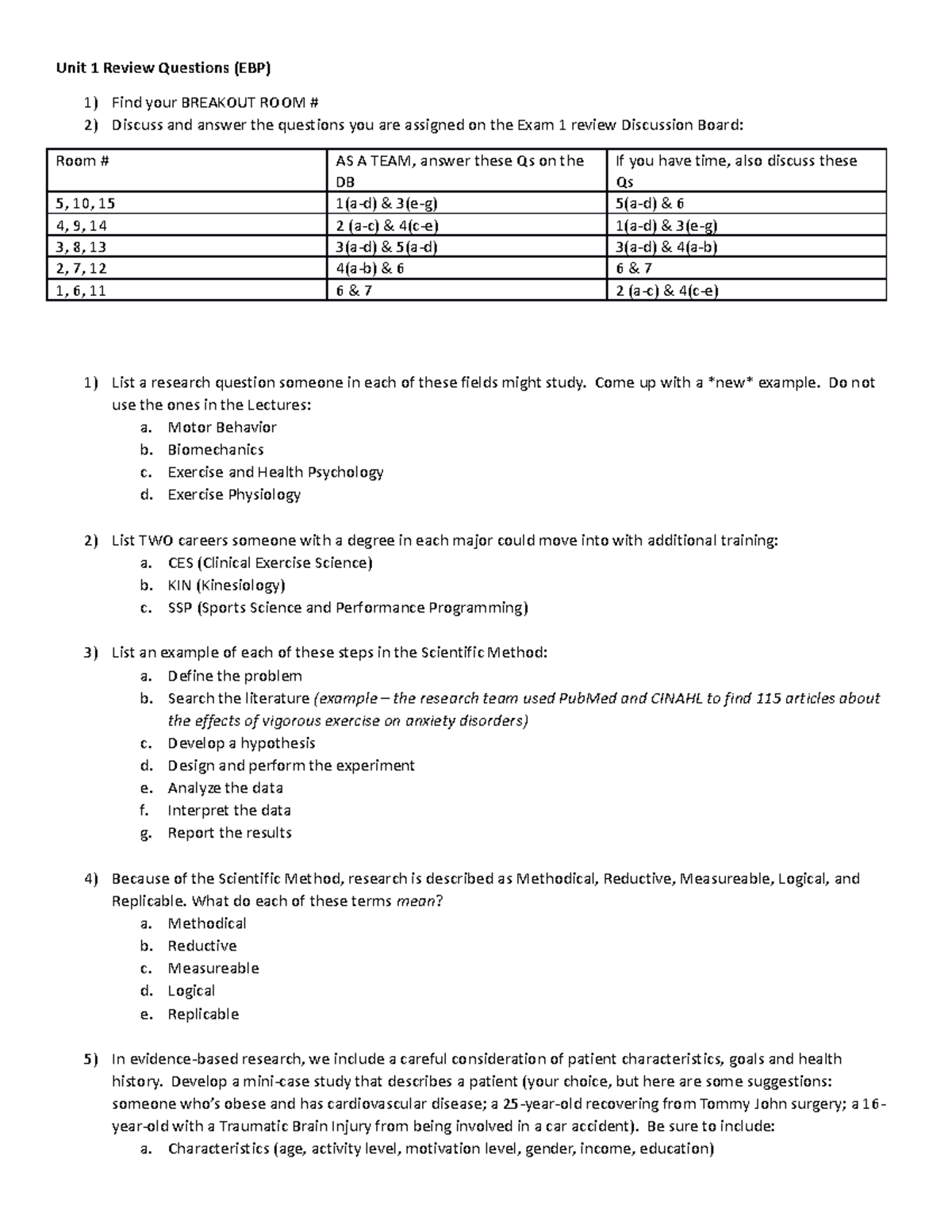 Unit 1 Review Questions - Unit 1 Review Questions (EBP) Find your ...