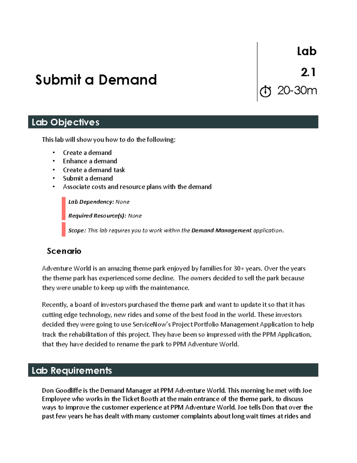 02.01-SN-PPMF-P010-Submit a Demand Final - Submit a Demand Lab 2. 20 ...