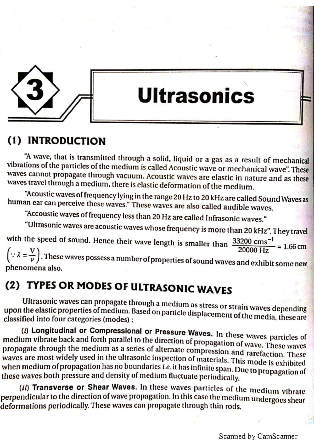 CH 3 - Ultrasonics - These are the notes given by our professor. Go ...