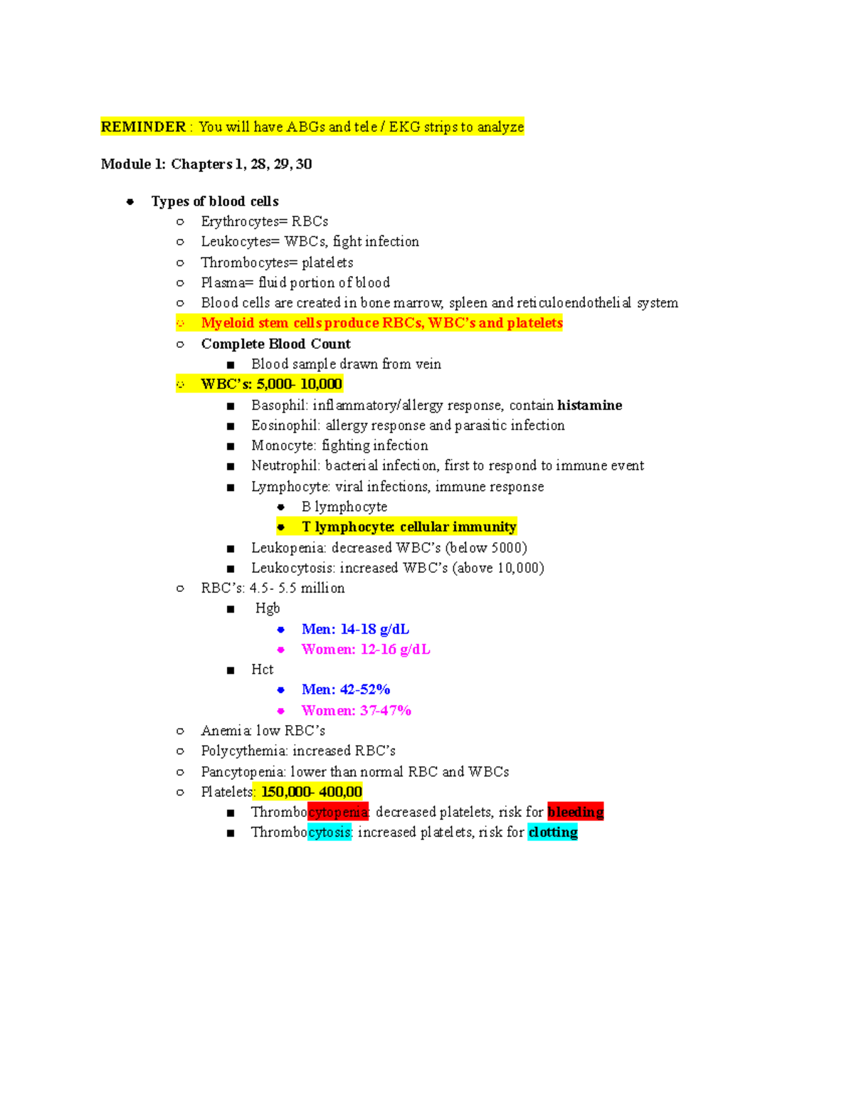 Adults 2 final exam - study guie - REMINDER : You will have ABGs and ...