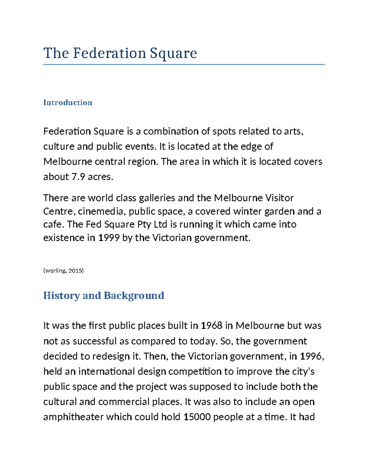 The Federation Square - Summary Introduction to management science ...